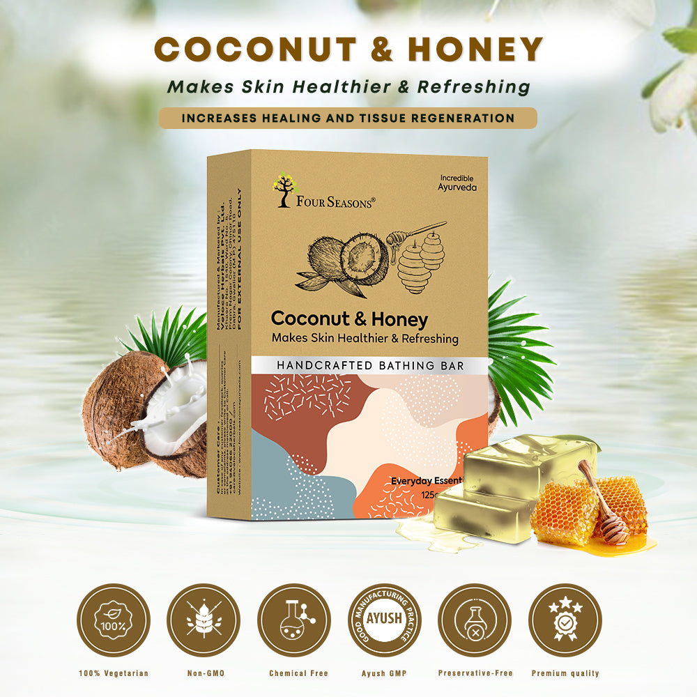 Coconut & Honey | Four Seasons Handcrafted Bathing Bar - Pack of 5 ...