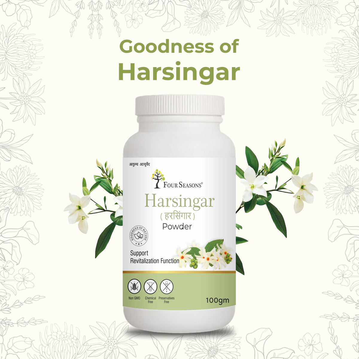 Fourseasonsayurveda Harsingar Leaves Powder – Four Seasons Ayurveda